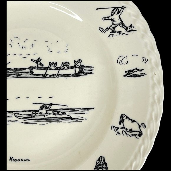 Vernon Kilns | Accents | Robert Mayokak Sketch Plate Alaska Inuit ...